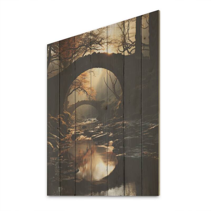 DESIGN ART "Bridge To Nowhere Scenery I" Bridges Wood Wall Decor ...