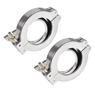 2 Pcs Vacuum Clamp 90mm x 60mm KF50 Clamp Wing Nut w Center Ring ...