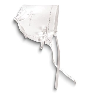Curata White Embroidered Cross Bonnet Becomes Wedding Hankie - Bed Bath ...