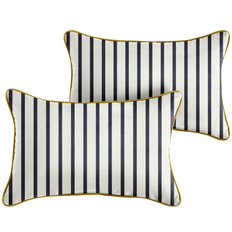 Sunbrella Lido Indigo Indoor/ Outdoor Pillow (Set of 2) - Overstock ...