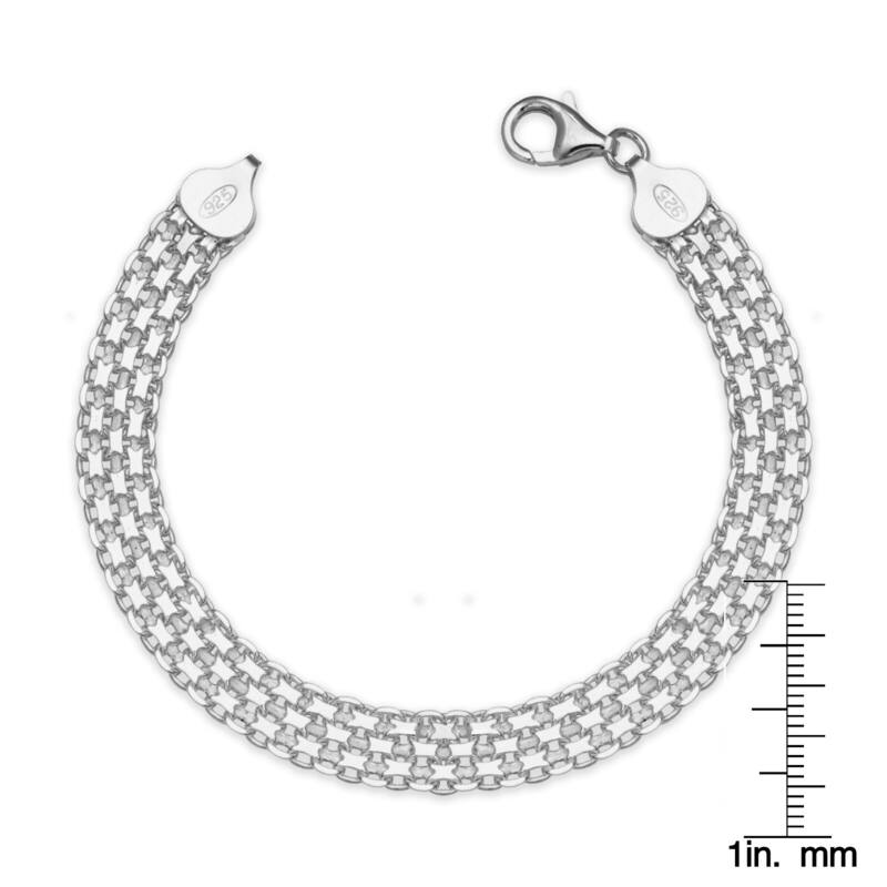 Curata 925 Sterling Silver Italian Unisex 8mm Bismark Chain Bracelet ...