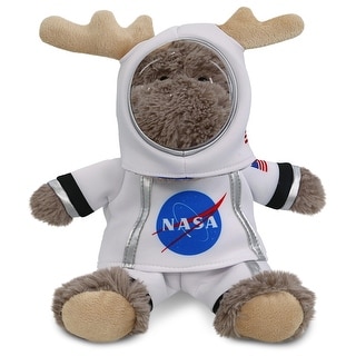 DolliBu Sitting Moose Astronaut Plush with Space Helmet and NASA Suit ...