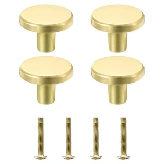 Solid Knobs, 4 Pack Round Zinc Alloy Cabinets Knob with Screw M4 - Bed Bath & Beyond - 42305836