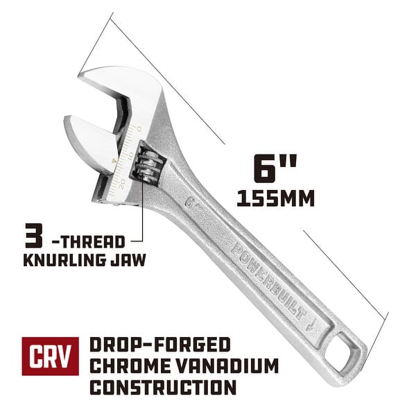 Powerbuilt 6 Inch Adjustable Wrench - 644040 - Bed Bath & Beyond - 22071742