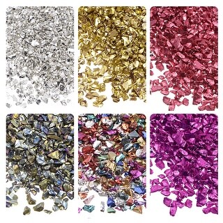 6 Colors Crushed Glass Chips 1-4mm Irregular Color 28g Colorful Color ...