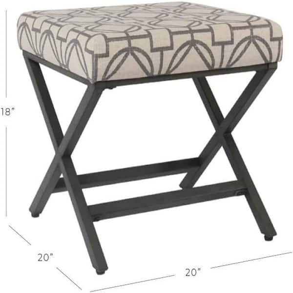 Modern Square Ottoman with Metal X Base - Bed Bath & Beyond - 39688465