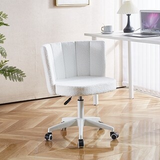 Height Adjustable Swivel Chair, Fluffy Fuzzy Desk Chair for Bedroom ...