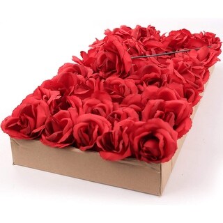 100pcs Red Silk Rose Picks - Artificial Flowers with 8-Inch Stems for ...
