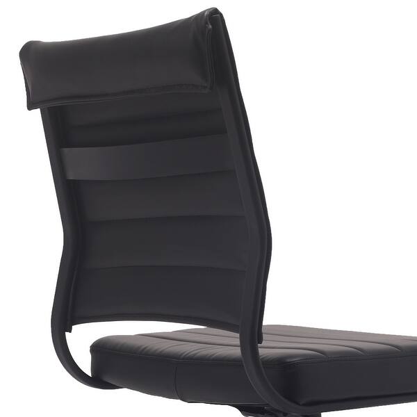 Set of 2 Modern Ergonomic Executive Mid back PU Leather Office Chairs ...