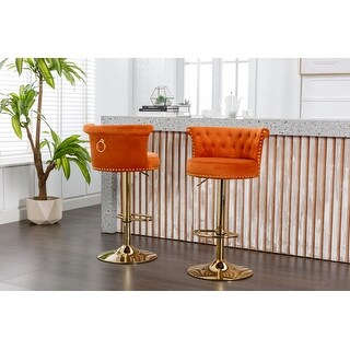 Tufted Back Bar Chair Velvet Nordic High Chair Kitchen Counter Bar ...