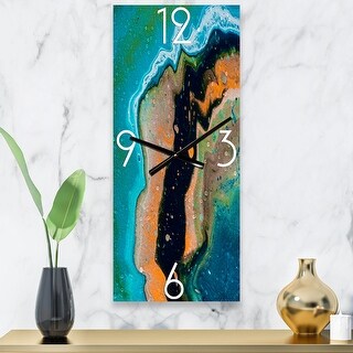 Designart 'Abstract Composition In Orange and Black' Modern Large Wall ...