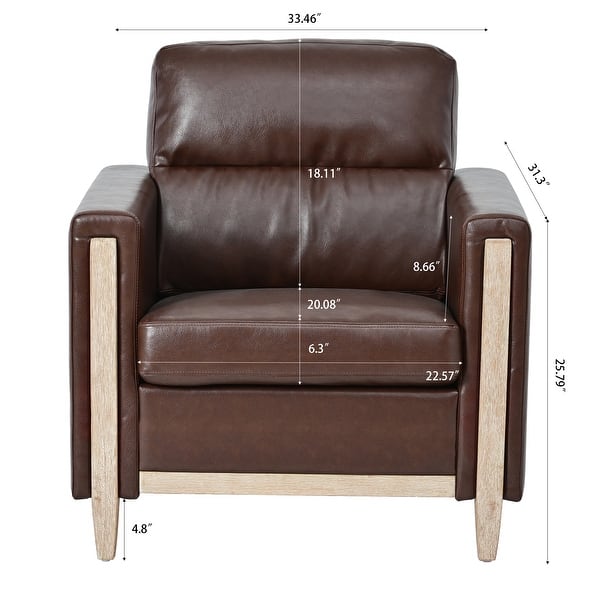 Single Sofa Solid Wood Arms Living Room 1 Seater Sofa Couch - Bed Bath ...