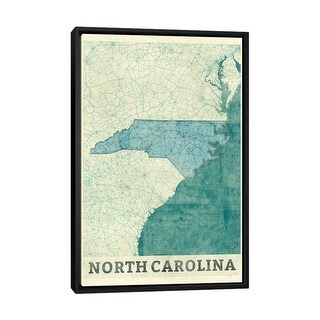 iCanvas "North Carolina Map" by Hubert Roguski Framed Canvas Print ...