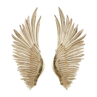 Metal Bird Wing Wall Decor with Textured Metallic Finish - Set of 2 ...