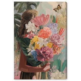 Woman Basked in Flowers II Glam Art Wrapped Canvas Print by Art Remedy ...