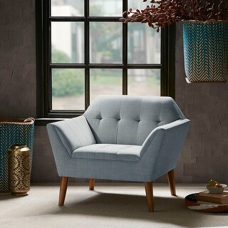 Mid Century Modern Fabric Arm Chair, Upholstered Fabric Reading Lounge ...