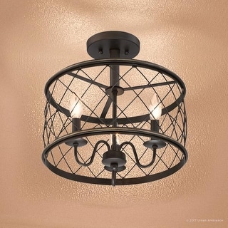 Luxury French Country Semi-Flush Ceiling Light, 14.5"H x 15"W, with ...