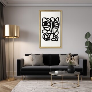 Sagebrook Home Modern One Line Drawing Abstract Face Artwork, Black and ...
