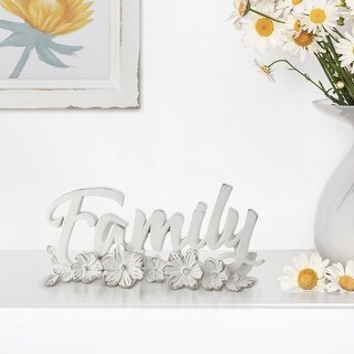Resin Floral 'Family' Sign 9.75" - Bed Bath & Beyond - 37104840