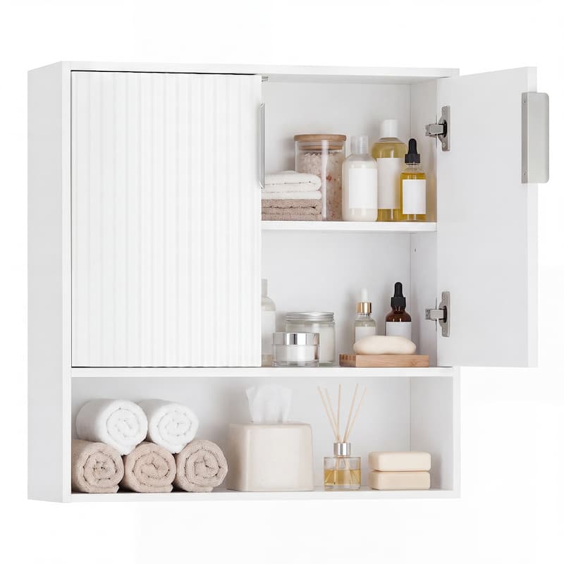 Gymax Bathroom Wall Cabinet Over-the-Toilet Medicine Cabinet w/ 2 ...