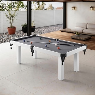 Eco-Pro Outdoor/Indoor Slate Pool Table with Pro Accessories 7ft - Bed ...