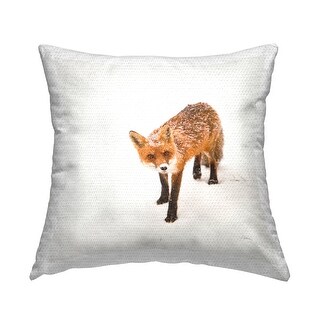 Stupell Fox Portrait Snowy Landscape Printed Outdoor Throw Pillow ...