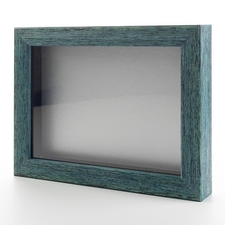 Rustic Blue 11x14 Wood Shadow Box with Silver Acid-Free Backing - With ...