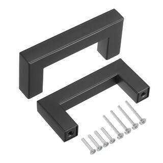 Square Bar Drawer Handles, Kitchen Cabinets Pulls - Black-20Pcs - 2 1/2 ...
