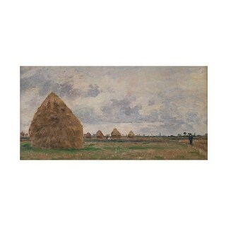 Camille Pissarro 'Landscape With Haystacks' Canvas Art - Bed Bath ...