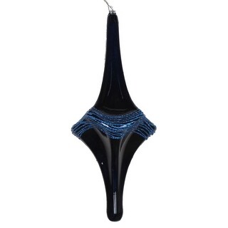 Vickerman 12" Midnight Blue Candy Glitter Drop Christmas Ornament ...