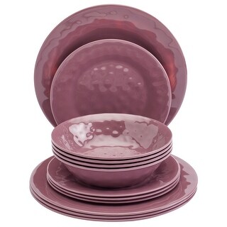 Tabletops Gallery 12PC Hawaiian Sunset Melamine Dinnerware Set - Orchid ...