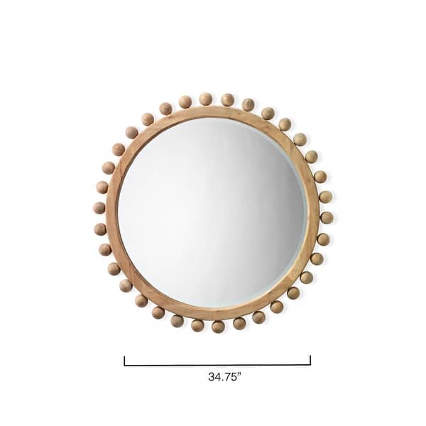 Alden Decor Orion Round Wood Mirror, Natural - Bed Bath & Beyond - 33303703