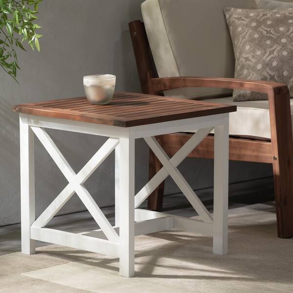 Christopher Knight Home Shammai Square Farmhouse Acacia End Table - 19. ...