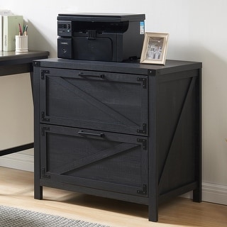 2 Drawer Farmhouse File Cabinet, Lateral Filing Cabinet for Home Office ...