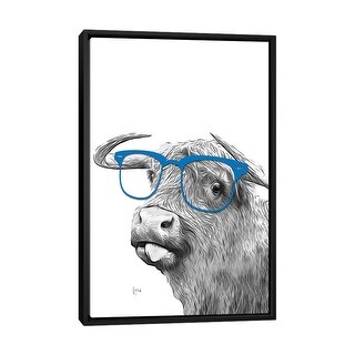 iCanvas "Funny Highland Cow With Blue Glasses" by Printable Lisa's Pets ...