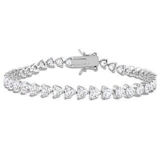 Miadora 10ct TGW Created White Sapphire Bracelet in Sterling Silver ...