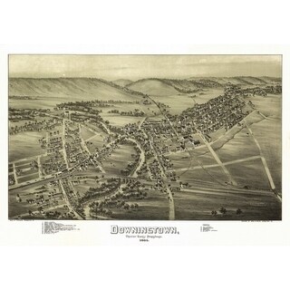 Vintage Map Of Downingtown Pennsylvania 1893 Chester County Poster ...