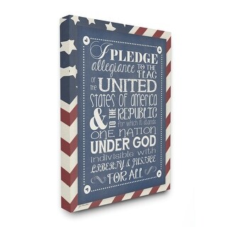 Stupell Pledge Of Allegiance With American Flag Background , Proudly ...