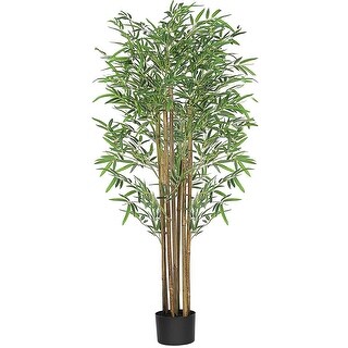 Artificial Bamboo Tree 5FT Tall Faux Silk Plant for Home Office Indoor ...