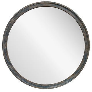 Distressed Slate Blue Round Mirror - Bed Bath & Beyond - 35410228