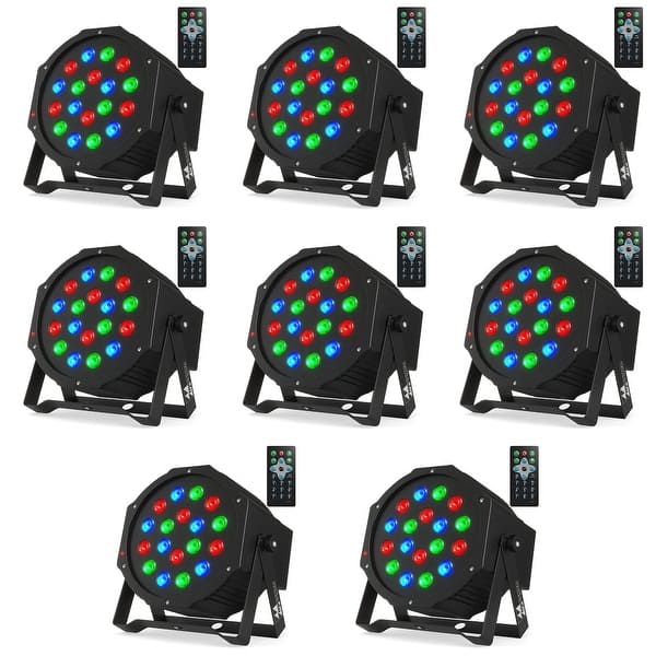18 RGB LED DJ Stage Uplight -DMX Control Sound Activated with Remote ...