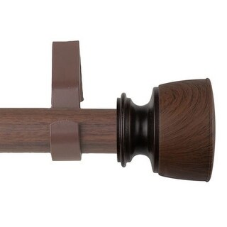 Hermosa Home Atticus 1 Inch Wood Curtain Rod 160-240" - Dark Walnut ...