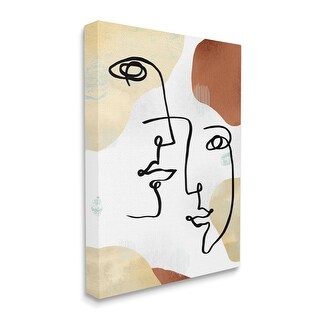 Stupell Asymmetrical Linework Portraits Abstract Organic Shapes Canvas ...