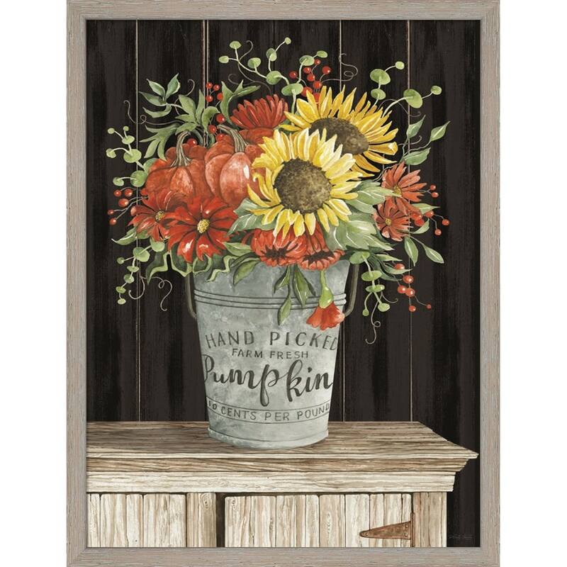 Cindy Jacobs 'Colors of Fall Floral' Framed Art - Overstock - 35751207
