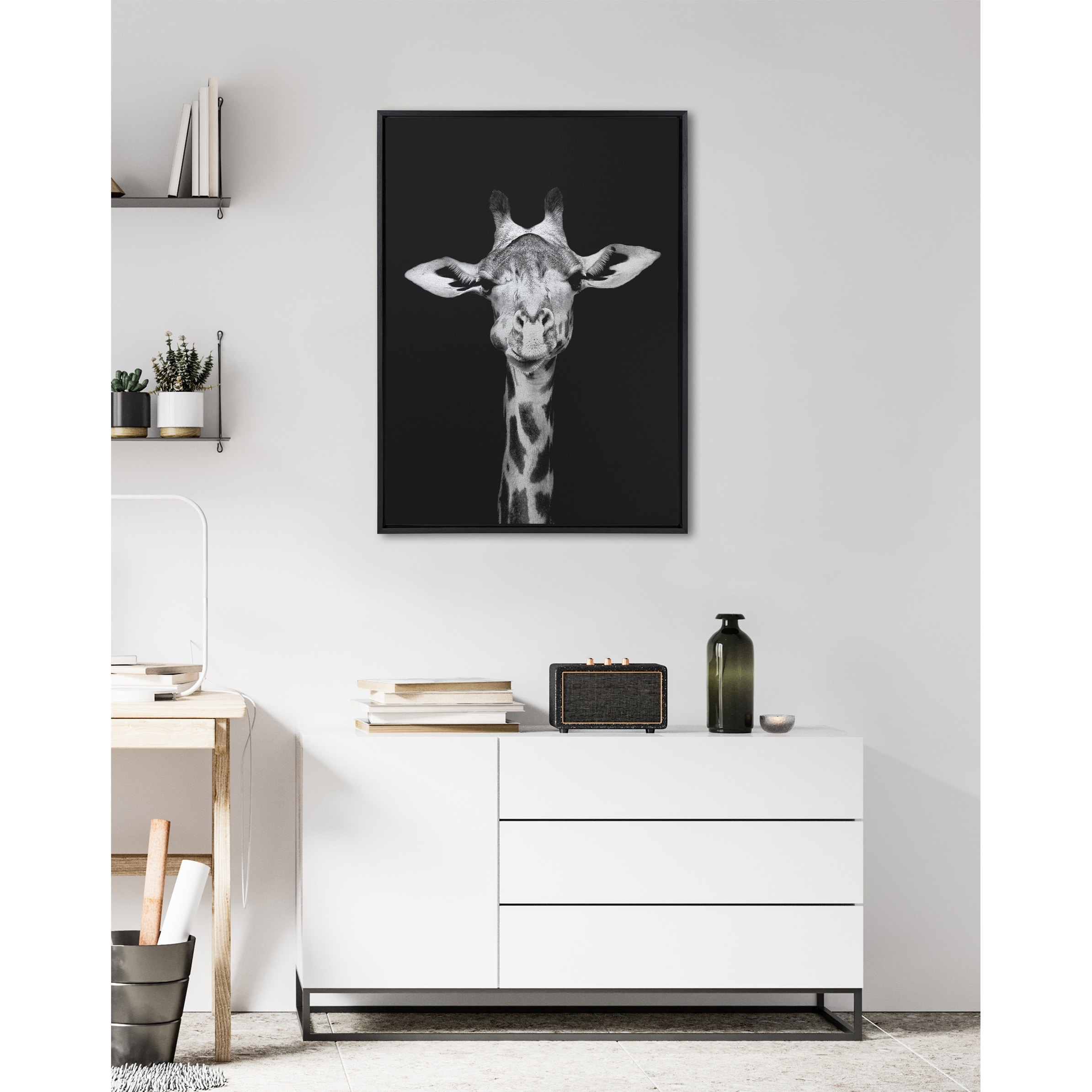 Kate and Laurel Sylvie Tiger Minimalist Animal Portrait on Black Close ...