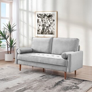 Mid-century Velvet Couch for Dormitory, Attic, Living Room, Eco ...