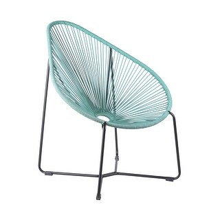 Indoor Outdoor Lounge Chair with Pear Shape Woven Seat, Blue - Bed Bath ...
