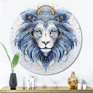 Designart "Leo Zodiac Sign" Astrology Large Metal Circle Prints - Bed ...