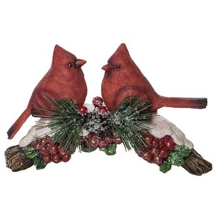 8" Red and Green Cardinal Branch Christmas Tabletop Decor - Bed Bath ...