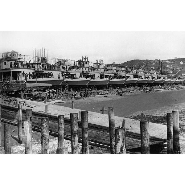 Moran Brothers Shipyard Black and White Gallery Wrapped Canvas - Bed ...